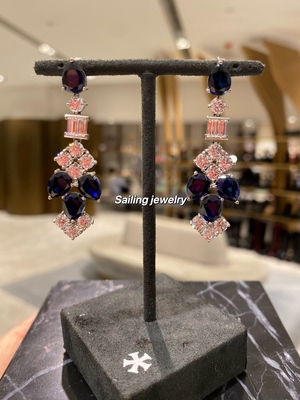 香港专柜 英国Carat London 人造蓝宝石耳环 订婚 结婚 晚宴