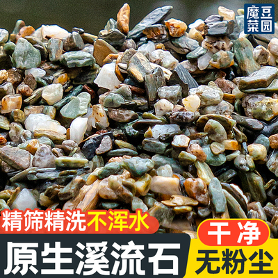 50斤彩色鹅卵石原生溪流石底砂鱼缸铺底水箱装饰过滤造景石子豆石