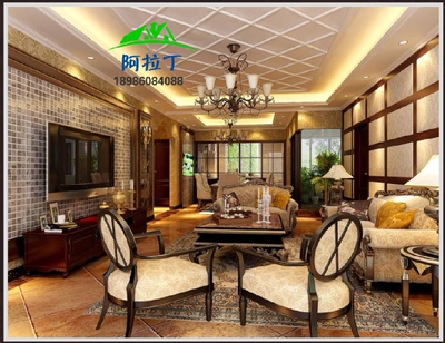 顶面天花造型 欧式十字交叉PU吊顶 灯池顶造型 平底异形天花60119