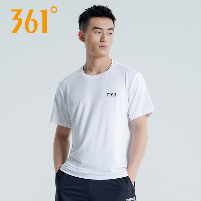 361短袖运动T恤男2023夏季新款跑步速干衣361度男士宽松白色半袖_虎窝淘