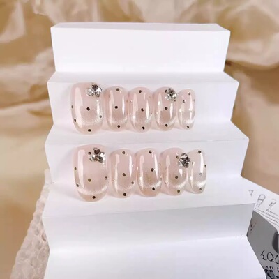 Handmade White French Tip Press On Nails Short