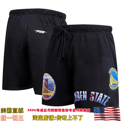 美国代购 勇士队 Pro Standard City Scape Mesh 联名款运动短裤