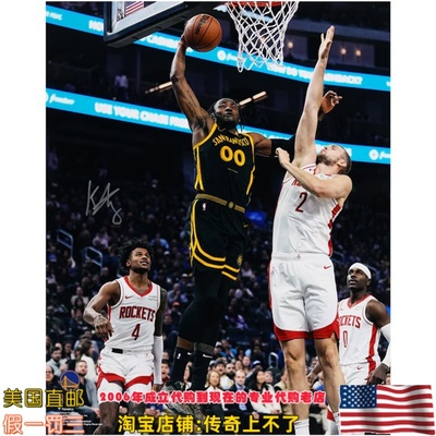 美国代购 勇士队 库明加 亲笔签名 亲签海报照片 Fanatics 认证