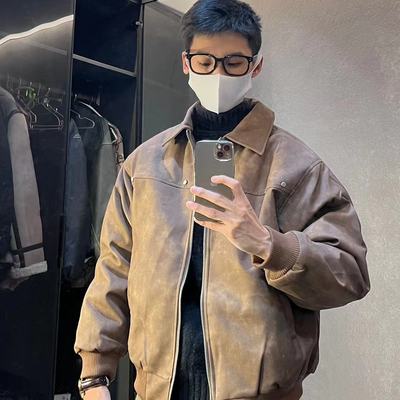 秋冬男生加厚加棉棉衣夹克外套