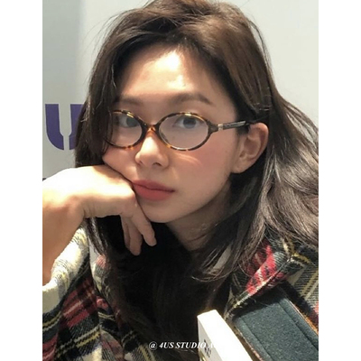 fever同款素颜复古豹纹框眼镜架