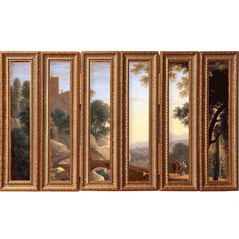 实木框新中式风桌面摆件装饰画