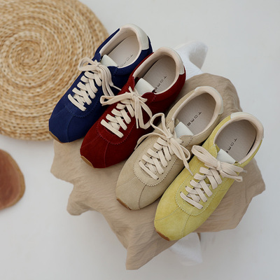 TOMBOR25新款德训鞋英国小众轻奢休闲鞋时尚百搭高级感女鞋阿甘鞋