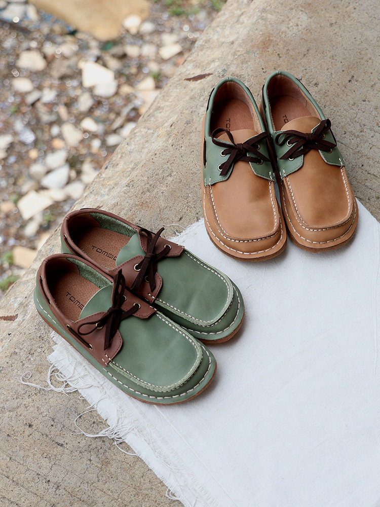 2023新款真皮平底牛皮女鞋圆头蝴蝶结系带百搭舒适拼色方头女单鞋_虎窝淘
