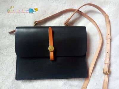 genten复古风牛皮信封包通勤时尚