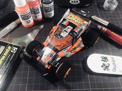 原装进口田宫tamiya四驱车95622天皇巨星496怀旧做旧案例