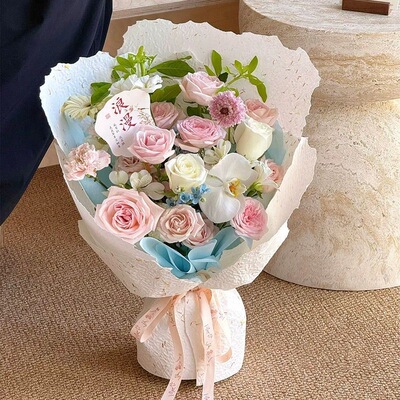 手撕花瓣纸压纹浮雕鲜花包装纸花束包花纸牛皮纸diy材料花艺资材