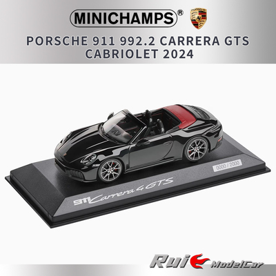 预1:43德国保时捷原厂911 992.2 Carrera 4 GTS 敞篷版车模