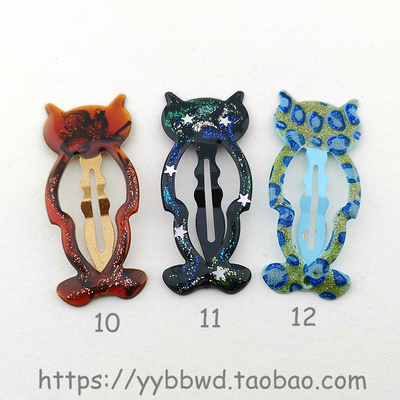 欧美风猫咪糖果色儿童发卡子