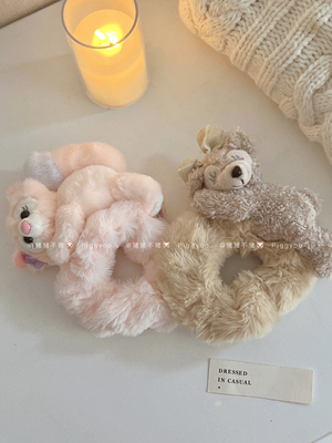 达菲雪莉玲娜贝尔可爱毛绒发圈少女心甜美卡通发绳头饰发饰