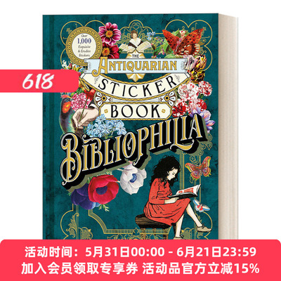 英文原版 The Antiquarian Sticker Book 古物贴纸书2 嗜书如命 精装 英文版 进口英语原版书籍