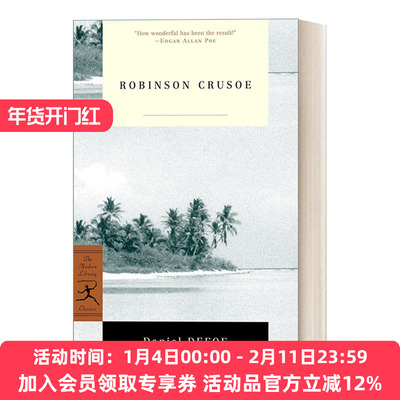 英文原版 Robinson Crusoe Modern Library Classics 鲁滨逊漂流记 Daniel Defoe丹尼尔·笛福 兰登书屋现代图书馆经典系列进口书