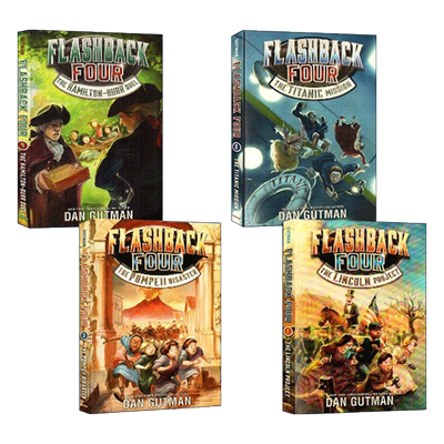 英文原版 Flashback Four 闪回四部曲1-4册 Dan Gutman 青少年课外阅读章节搞笑历史小说 英文版 进口英语原版书籍
