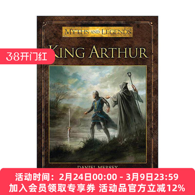 英文原版 King Arthur 亚瑟王传说 彩色插画 神话传说再现系列 英文版 进口英语原版书籍