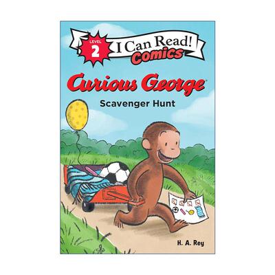 英文原版 Curious George 乔治猴系列3册 I Can Read Comics Level 2 分级阅读儿童漫画 野外活动 寻宝游戏 英文版 进口原版书籍