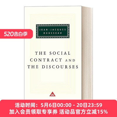英文原版 The Social Contract And The Discources 社会契约论 卢梭 Everyman精装收藏版 英文版 进口英语原版书籍