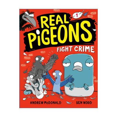 真正的鸽子系列1 英文原版Real Pigeons Fight Crime打击犯罪 儿童侦探推理漫画图画小说 Andrew Mcdonald 精装 英文版 进口英语书