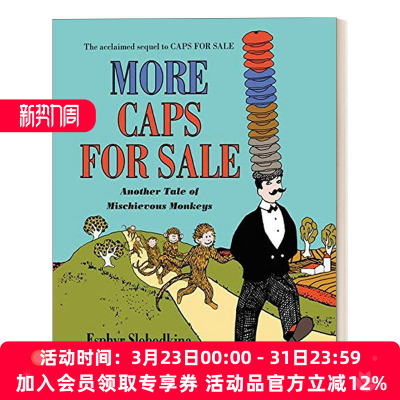 英文原版 More Caps for Sale Another Tale of Mischievous Monkeys Board Book卖帽子 另一个恶作剧猴子的故事 英文版进口英语书