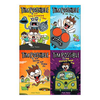 英文原版 Tim Possible Out-of-This-World Collection 蒂姆和时光旅行霸王龙 4册盒装 英文版 进口英语原版书籍