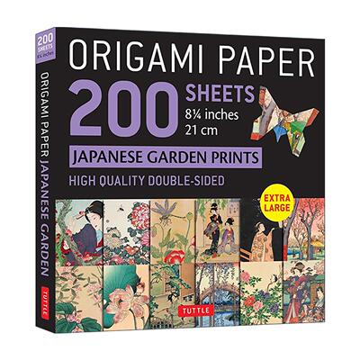 英文原版 Origami Paper 200 sheets Japanese Garden Prints 8 1/4