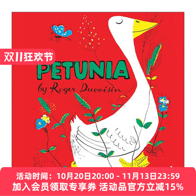 英文原版 Petunia 傻鹅皮杜妮 儿童经典故事绘本 凯迪克奖得主 白雪晶晶作者罗杰·迪瓦森 英文版 进口英语原版书籍
