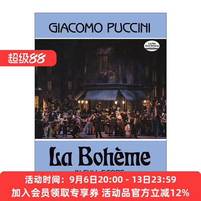 英文原版 La Bohème in Full Score 普契尼歌剧波希米亚人全谱 Giacomo Puccini 英文版 进口英语原版书籍