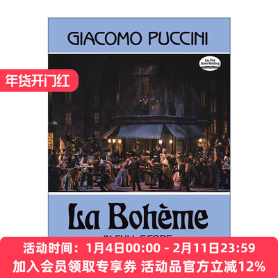 英文原版 La Bohème in Full Score 普契尼歌剧波希米亚人全谱 Giacomo Puccini 英文版 进口英语原版书籍