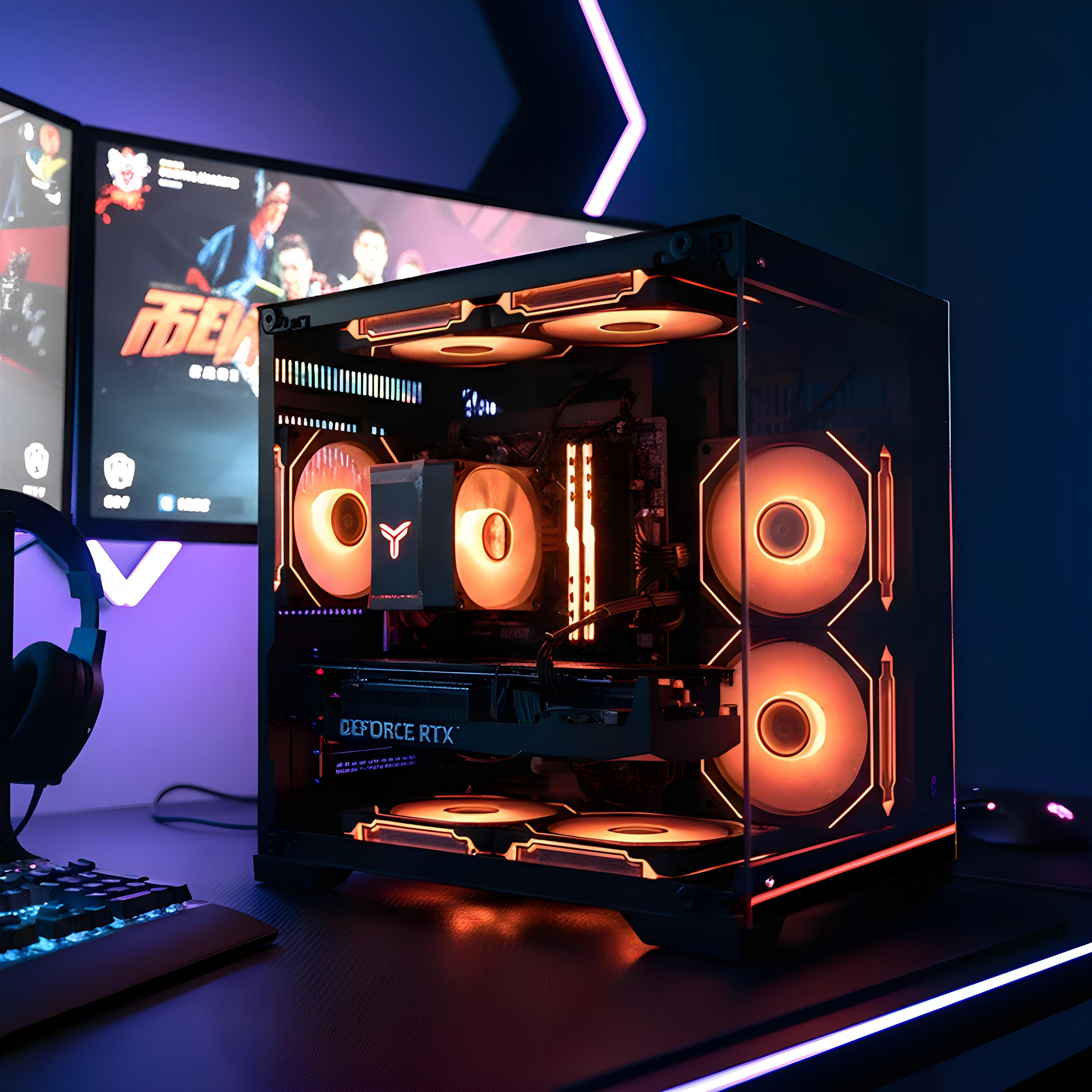 i7 i9级RTX4060游戏电脑台式机台式主机电竞办公家用吃鸡直播迷你