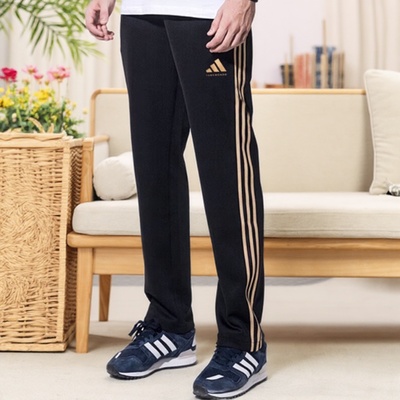 Adidas阿迪达斯2025新款秋季直筒裤黑金运动休闲裤子TR30PT-BG-BW