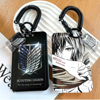 进击的巨人三笠弹簧绳卡套身份证件套饭卡小学生门禁挂绳阿克曼