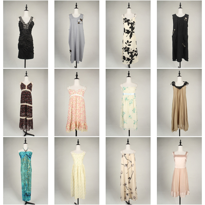 LK21古着vintage日系文艺复古风碎花中古设计款中长款夏季连衣裙