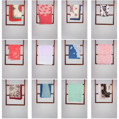 WJ393古着vintage复古风女士丝巾保暖围巾披肩装饰头巾方巾