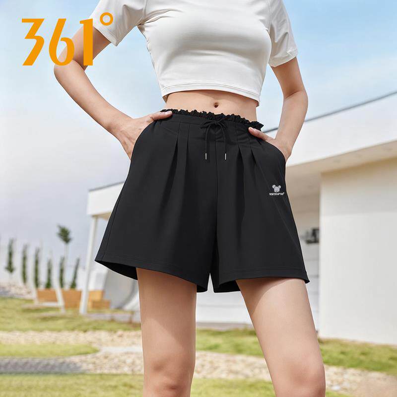 361正品运动裤女2025秋季休闲短裤宽松黑色百搭休闲裤562539703