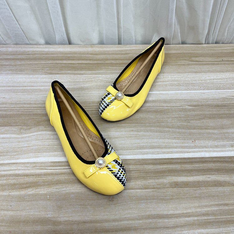外贸原单shoes关税原因新款圆头浅口平底一脚蹬拼色舒适洋气单鞋