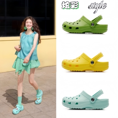 明星同款平底防滑舒适洞洞鞋夏季