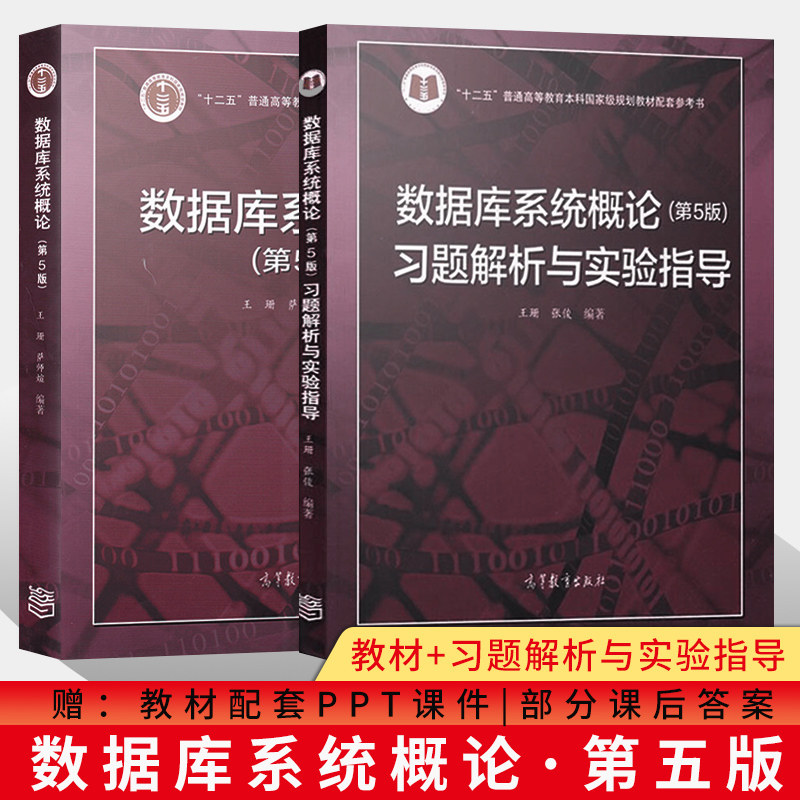 正版 全2册 数据库系统概论第五版教材 习题解析与实验指导 王珊 张俊 计算机数据库大学教材配套辅导用书 第二版 高等教育_虎窝淘