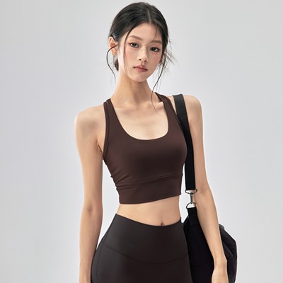 运动内衣女带胸垫工字美背瑜伽