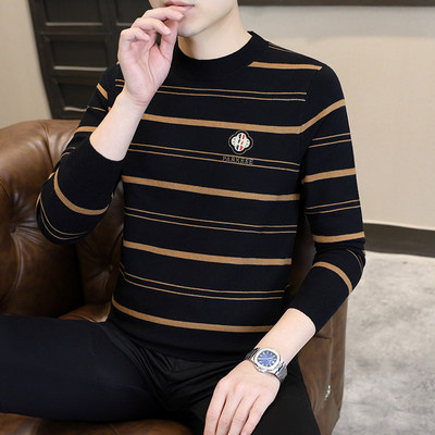 品牌高端毛衣男2025秋冬新款条纹