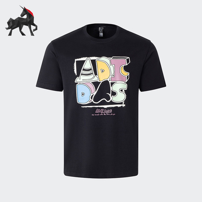 阿迪达斯男士针织短袖T恤