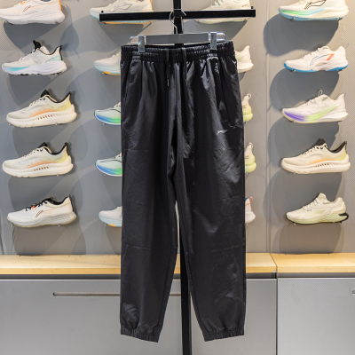 李宁束脚男子防泼水运动裤