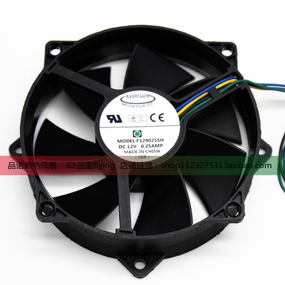 EVERFLOW F129025SH 12V 0.25A 9225 PWM温控圆形机箱CPU散热风扇