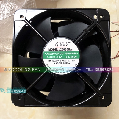 全新GBOC 20060HA2 220V 0.32A/0.35A 54W/58W 20060工业散热风扇