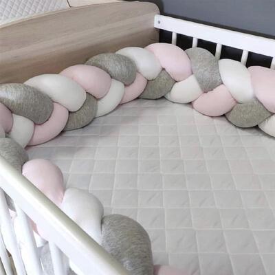 1M/2M/3M/4M Baby Bumper Bed Braid Knot Pillow Cushion Bumper