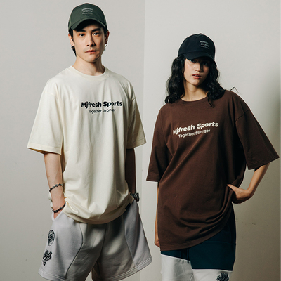 顽童MJFRESH LOGOS系列高街重磅纯棉美式印花T恤港风休闲宽松短袖