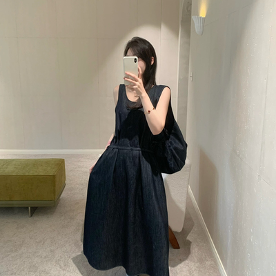 诺诺新松弛感显瘦背心裙牛仔裙(配包包)(包容性强)EN65083