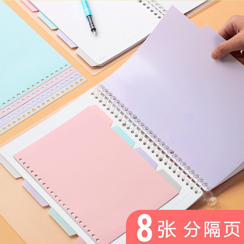 8张活页本分页隔页纸分页纸文件夹分页标签索引纸隔页板pp塑料索